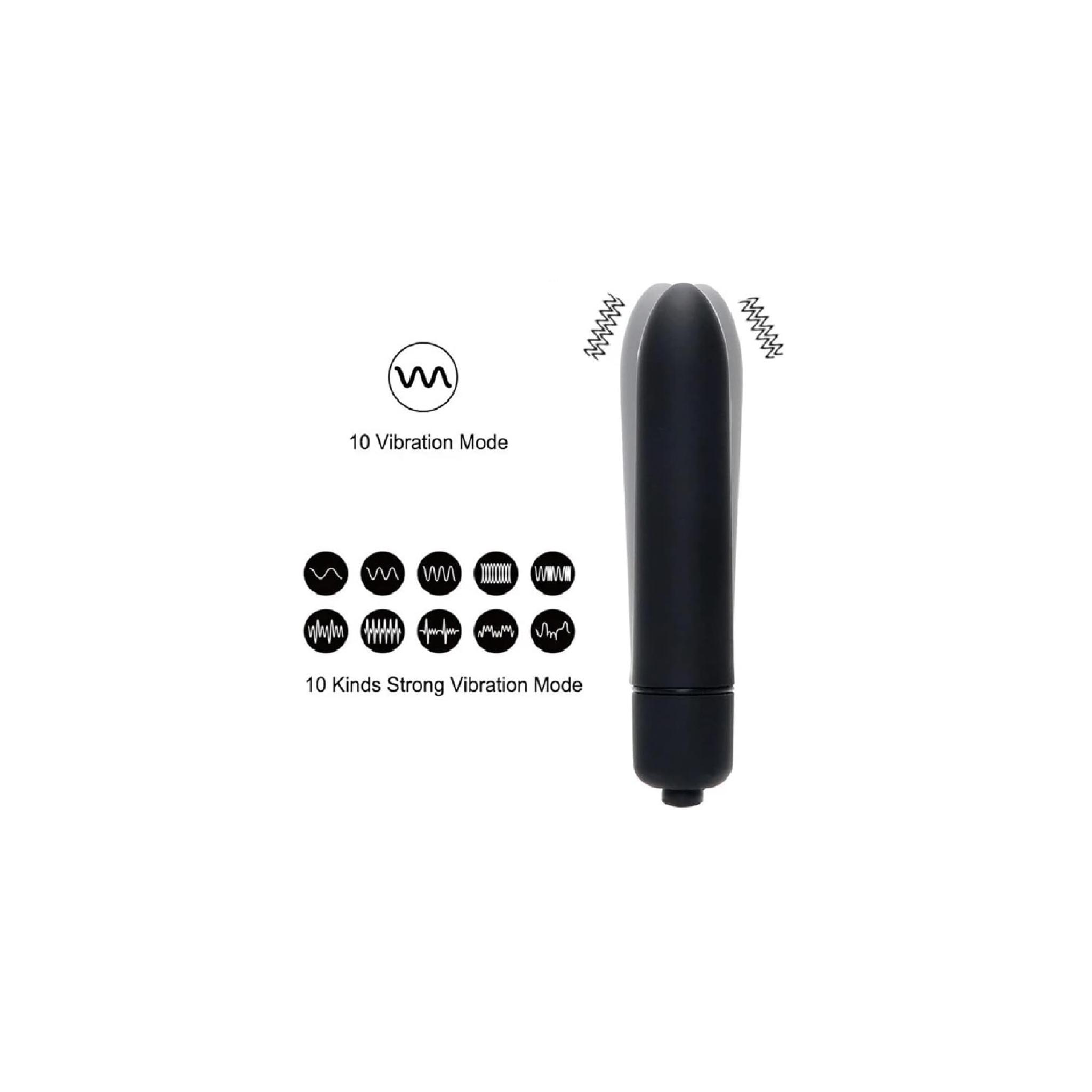 Sexual World Kirus Bullet Vibes 10 Mod Mini Kurşun Vibratör Black 199